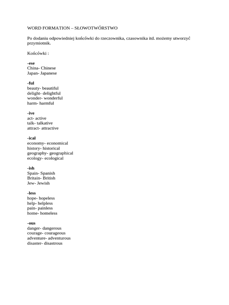 Word Formation | PDF