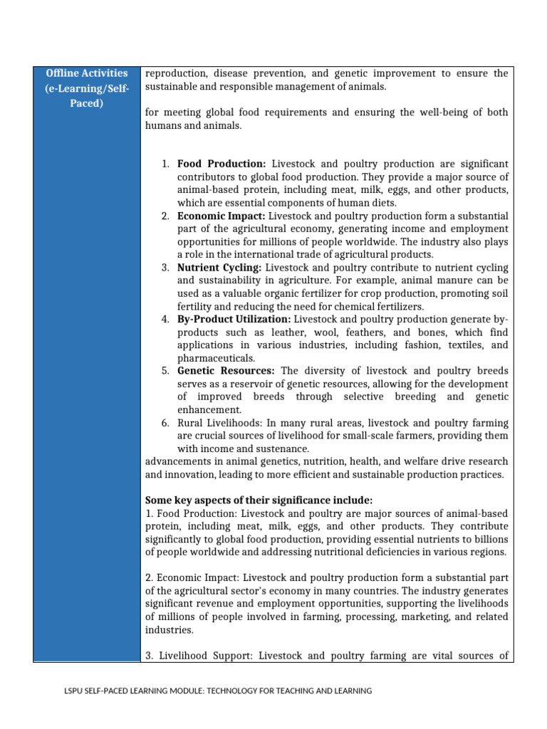 Ansci2. Module 1. Part4 Introduction To Livestock and Poultry | PDF ...