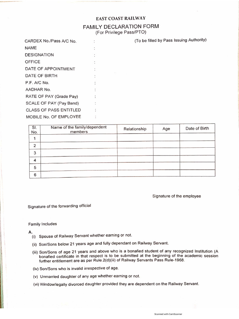 Family Declaration & Medical Declaration | PDF