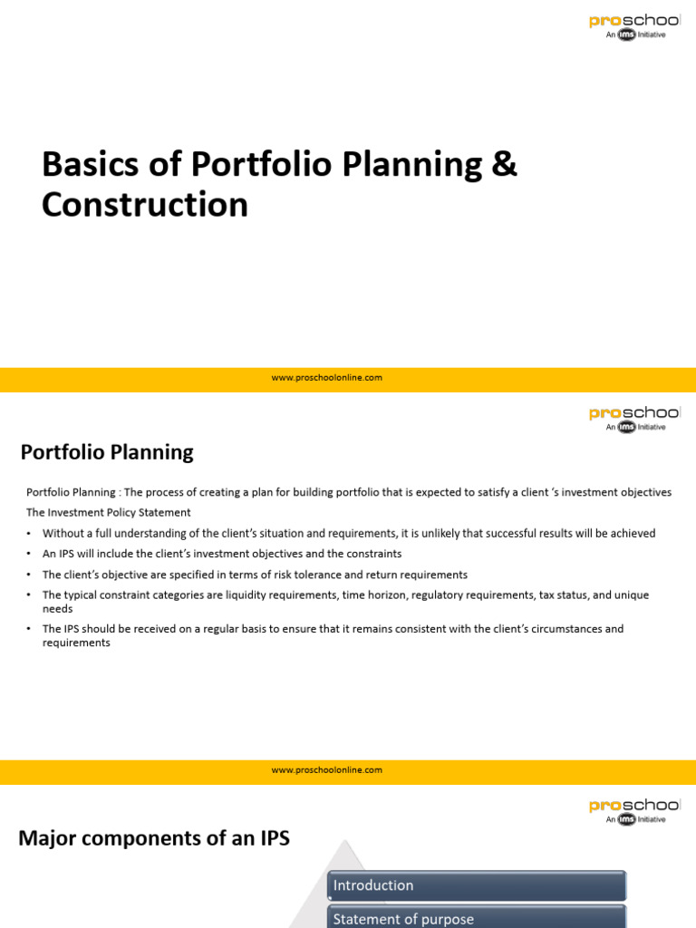 4 - Basics of Portfolio Planning & Construction | PDF | Asset ...