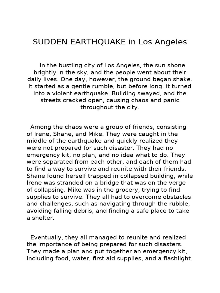 SUDDEN EARTHQUAKE in Los Angeles | PDF