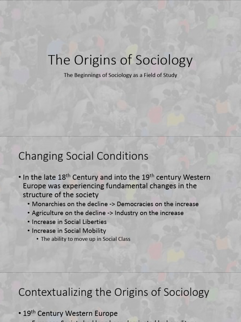 The Origins of Sociology | PDF | Sociology | Society