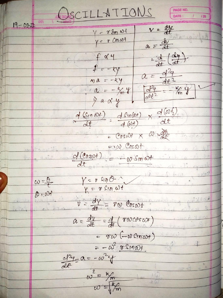 Oscillation Physics Tution Notes | PDF