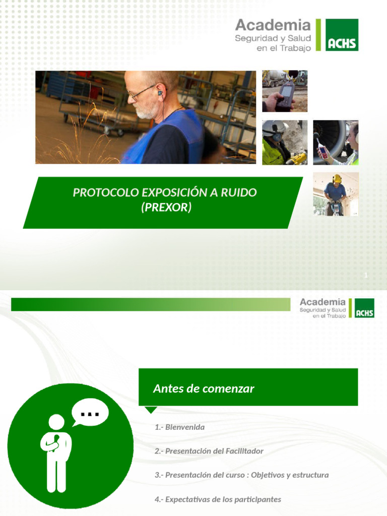 PPT-Protocolo Exposicion Ruido (Prexor) Fix | PDF | ruido | Escuchando