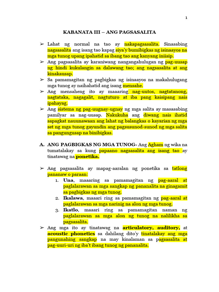 Kabanata3 - Ang Pagsasalita | PDF