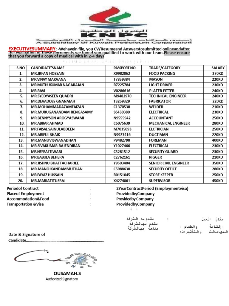 KNPC KUWAIT UNDERTAKING LETTER | PDF