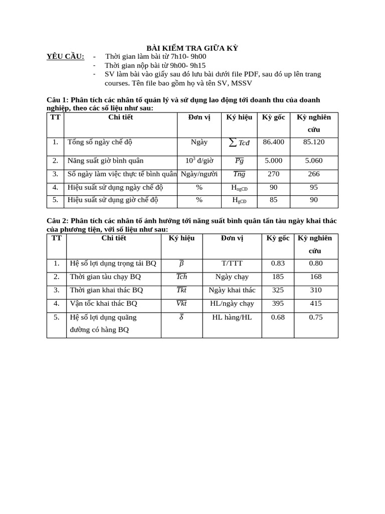 BÀI KIỂM TRA GIỮA KỲ ca 1 ST6 | PDF