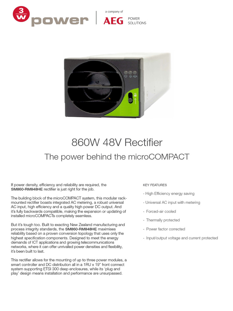 SM860-RM848HE 860W Rectifier Overview | PDF | Rectifier | Alternating Current