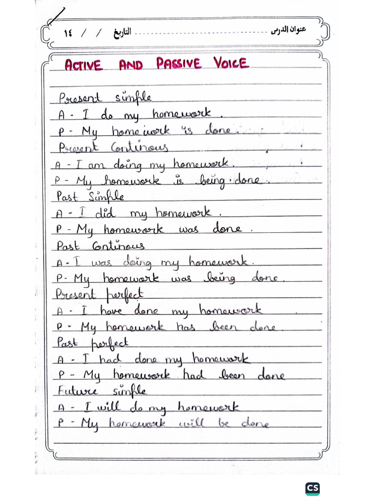 Active and Passive Voice Notes | PDF