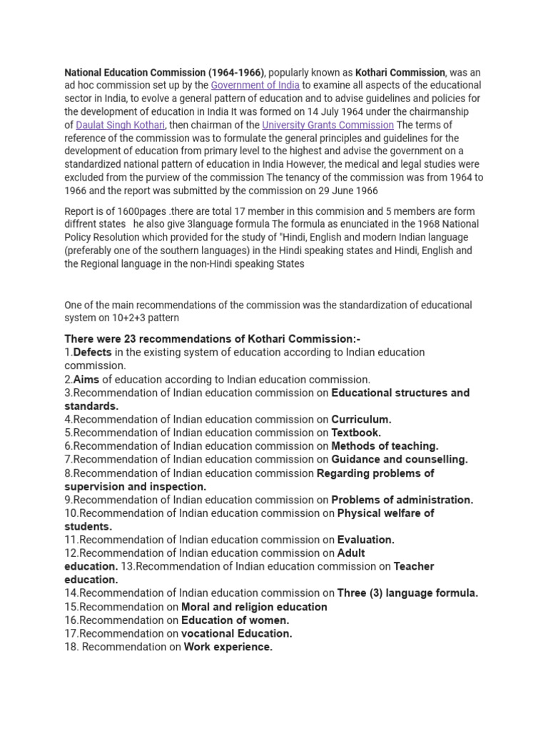 B.ed Nation Policy | PDF