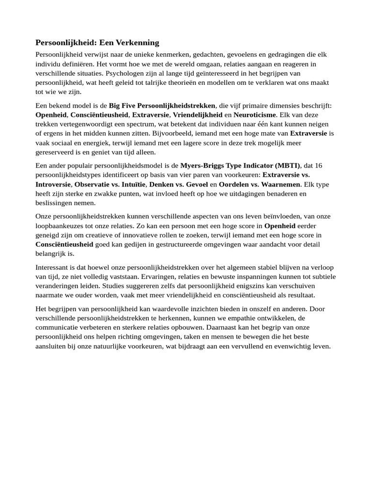 Personality Dutch | PDF