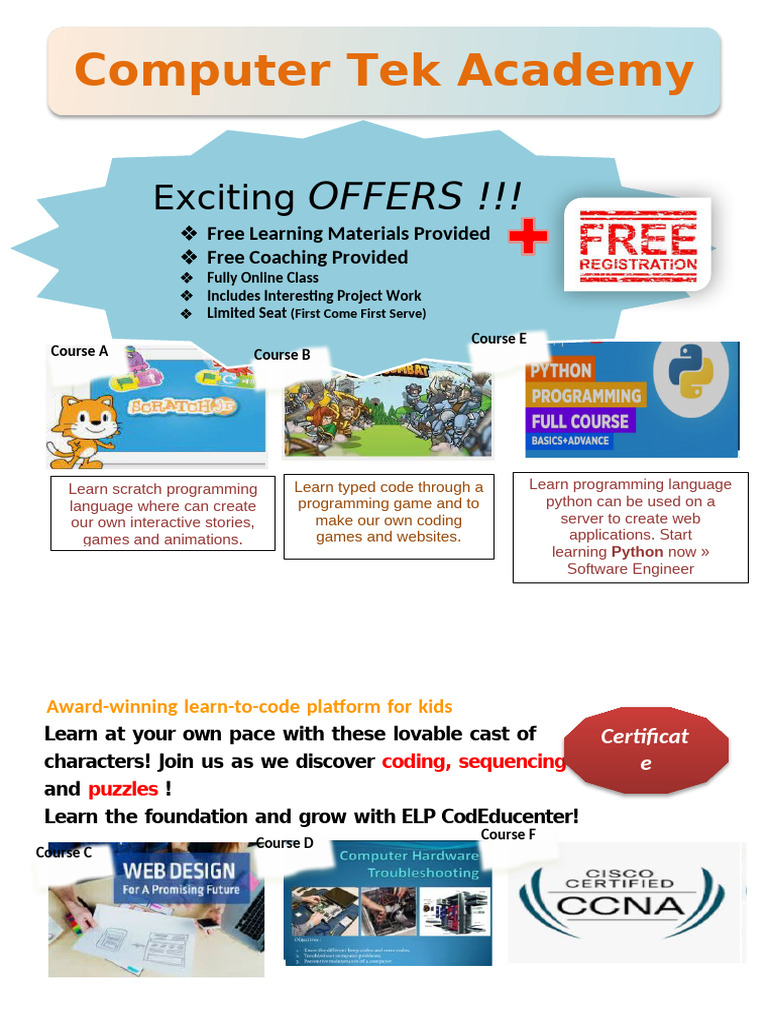Computer Tek Academy Flyer Including Python and CCNA | PDF | Computer ...