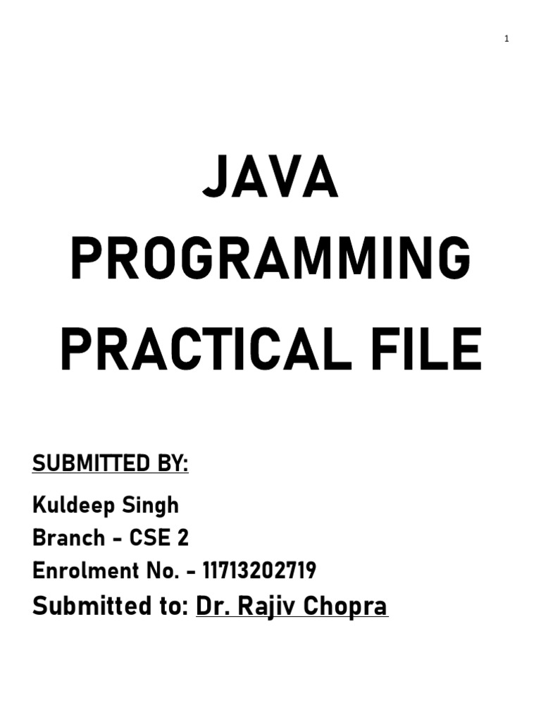 (JAVA FILE) Kuldeep Singh 11713202719 CSE-2 | PDF | Method (Computer Programming) | Quadratic ...
