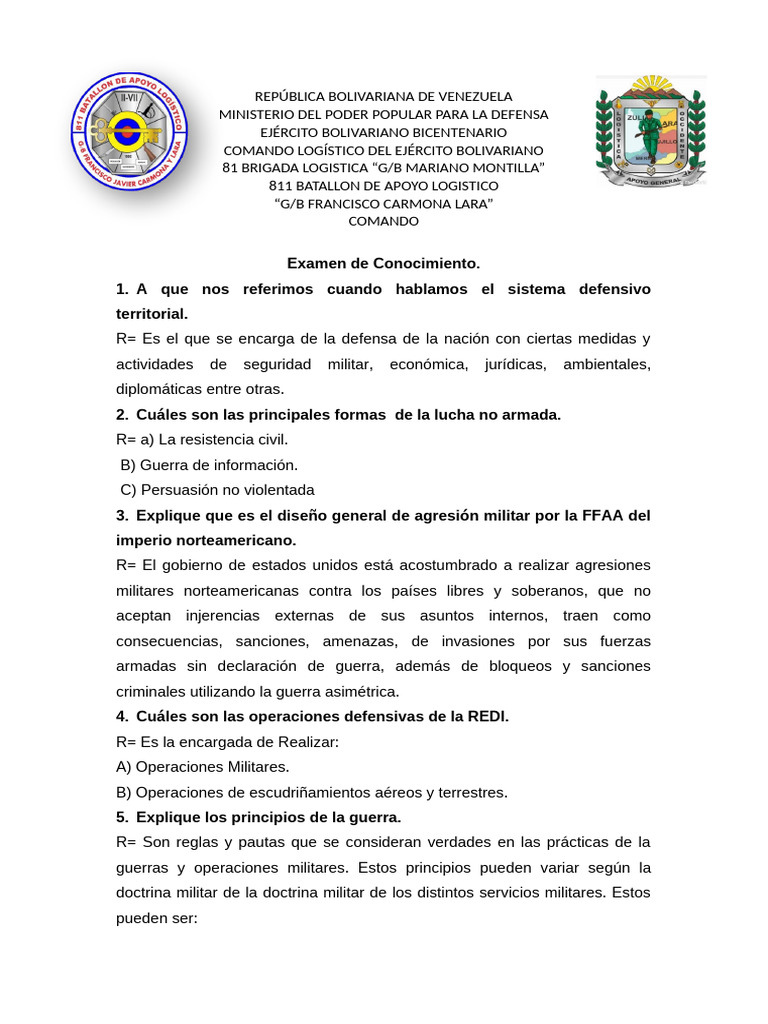 Estructura de Regiones Militares en Venezuela | PDF | Militar