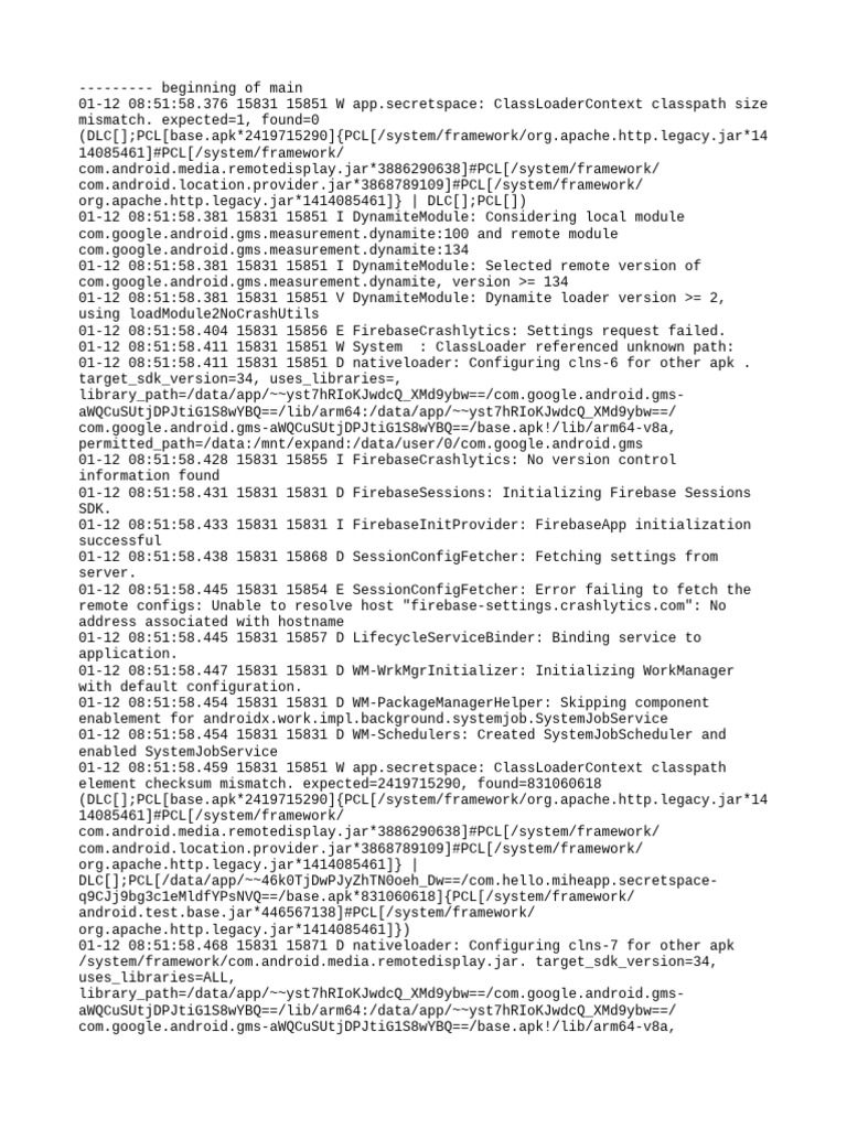 Com - Hello.miheapp - Secretspace Logcat | PDF | Java (Programming Language) | Android ...
