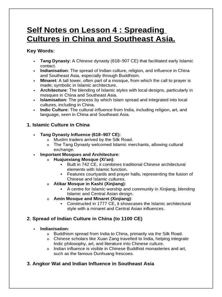 Cultural Exchange in China & Southeast Asia | PDF | Mosque | China