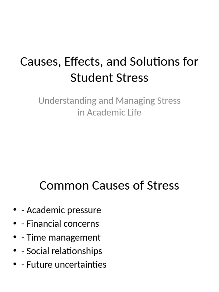 Managing Student Stress: Causes & Solutions | PDF