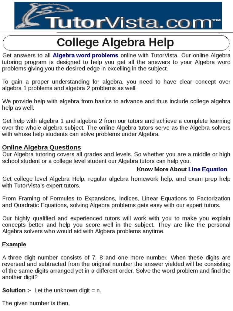 College Algebra Help | PDF | Teaching Methods & Materials