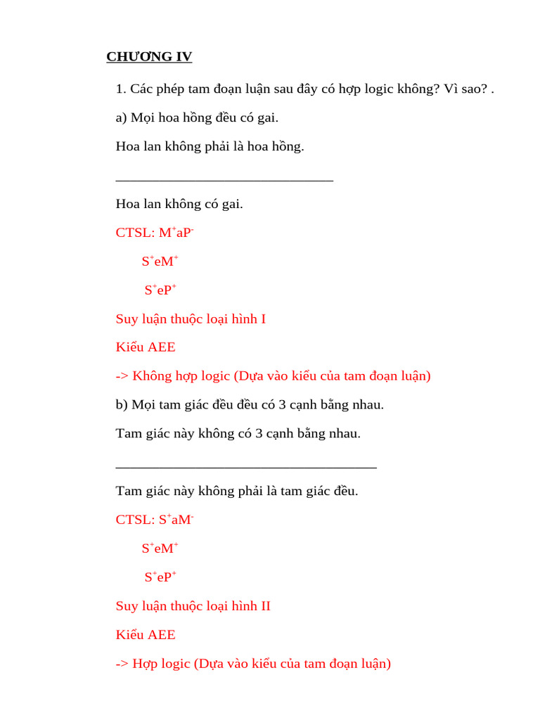 BTTL - Chương IV | PDF