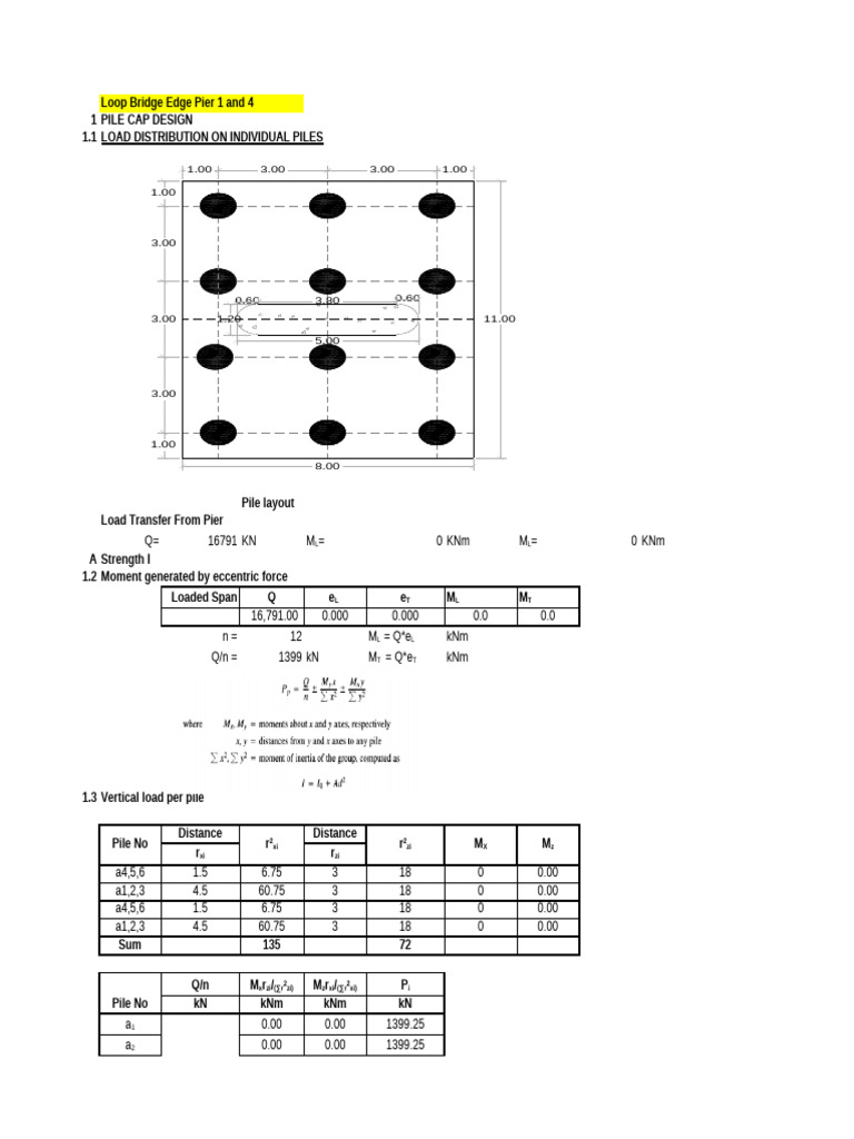 Pile Cap Design for Loop Bridge | PDF | Bending | Deep Foundation