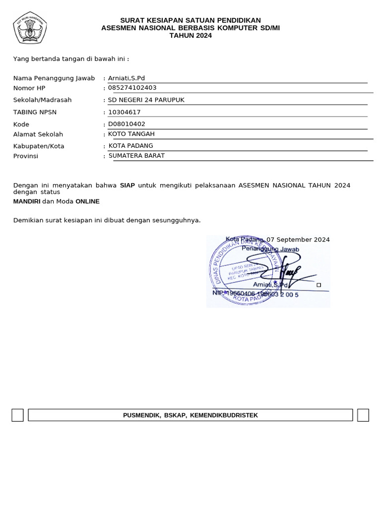 Asesmen Nasional - Tahun 2024 1 | PDF