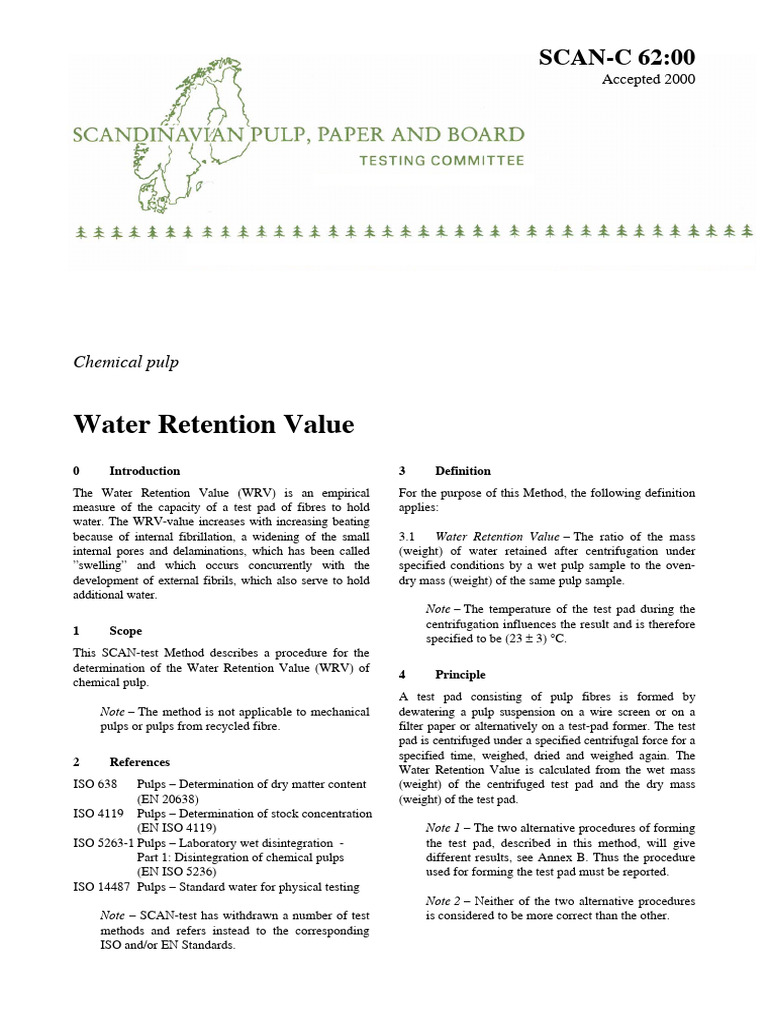 C - 62-00 - Water Retention Value - (Valor de Retenção de Água) | PDF ...