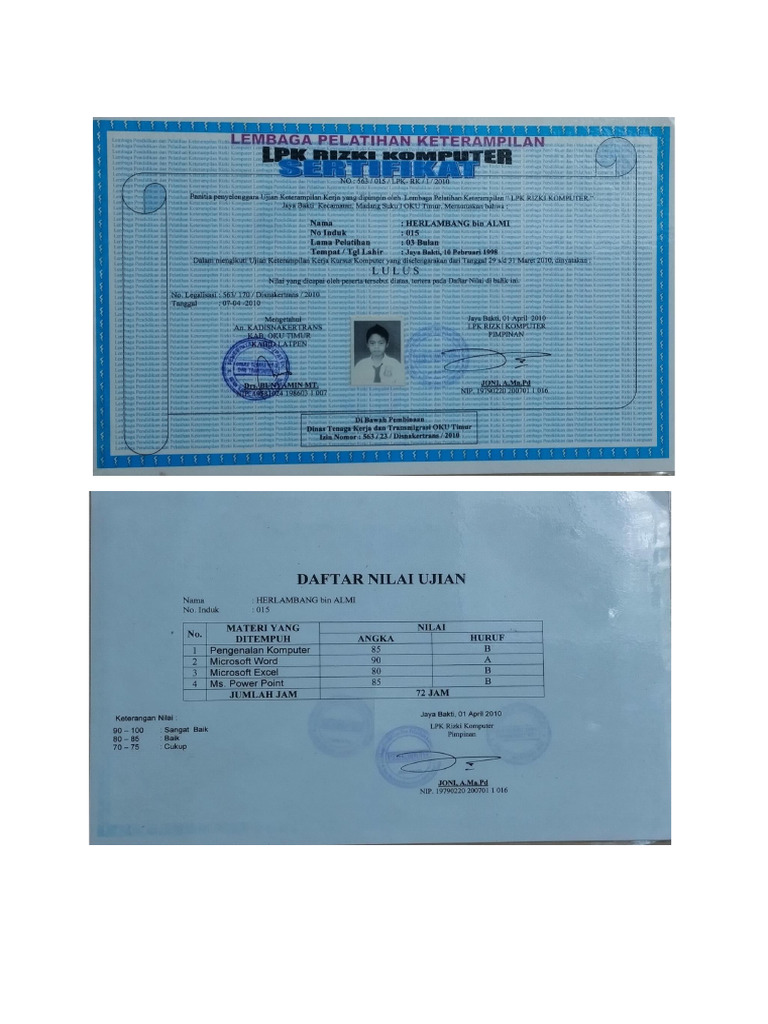 Sertifikat Computer Her | PDF