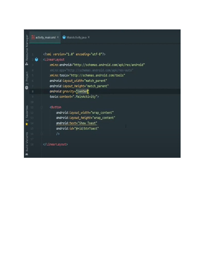 Android Toast Example | PDF