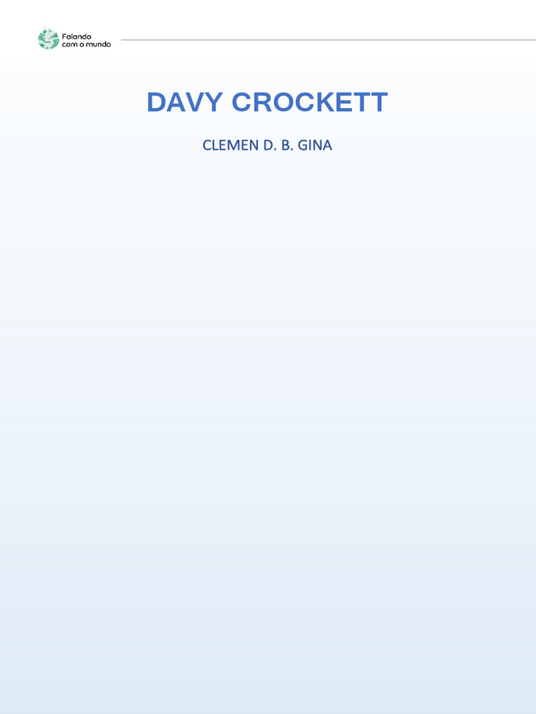 Davy Crockett - Clemen Gina (Rev1) | PDF | Battle Of The Alamo