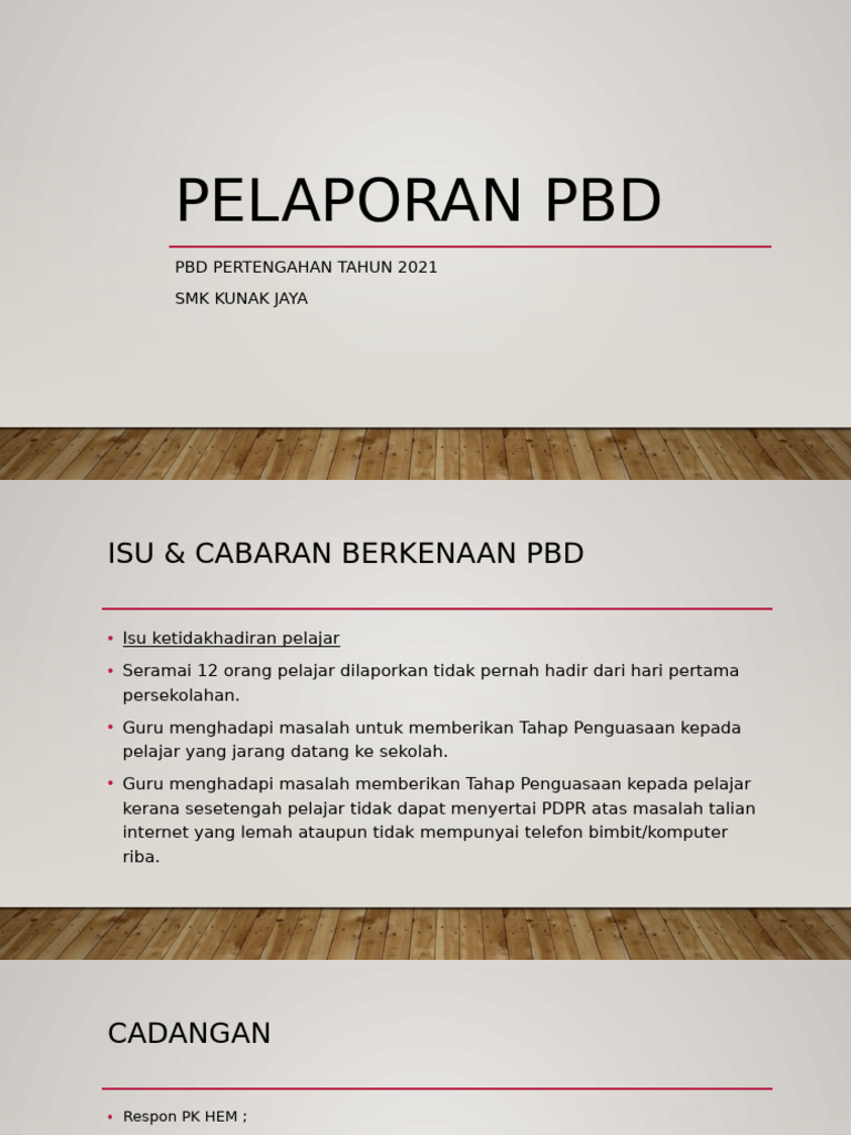 Pelaporan Pbd 2021 Smk Kunak Jaya | PDF