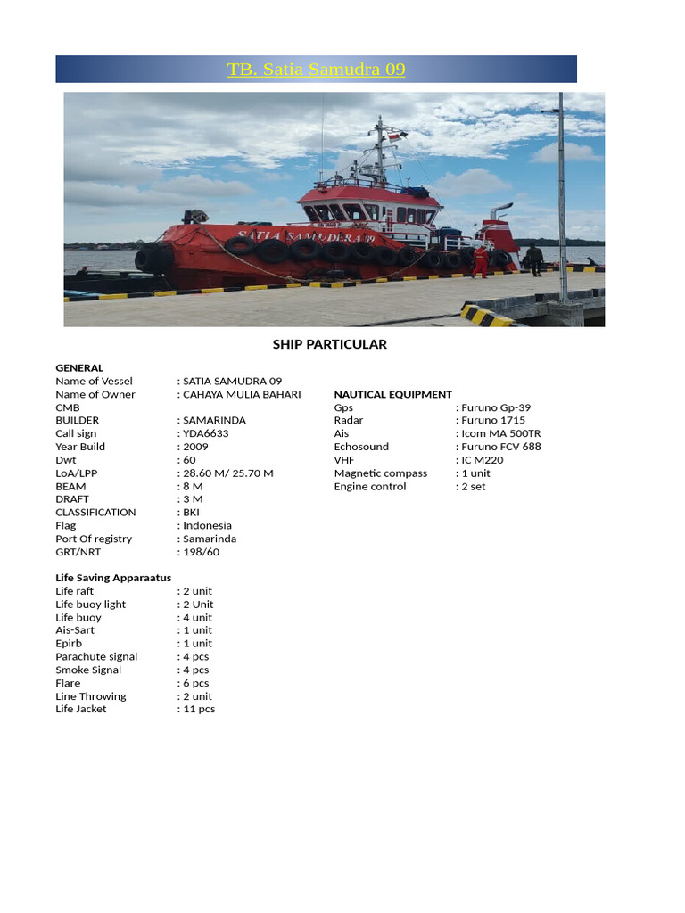 SHIP PARTICULAR | PDF