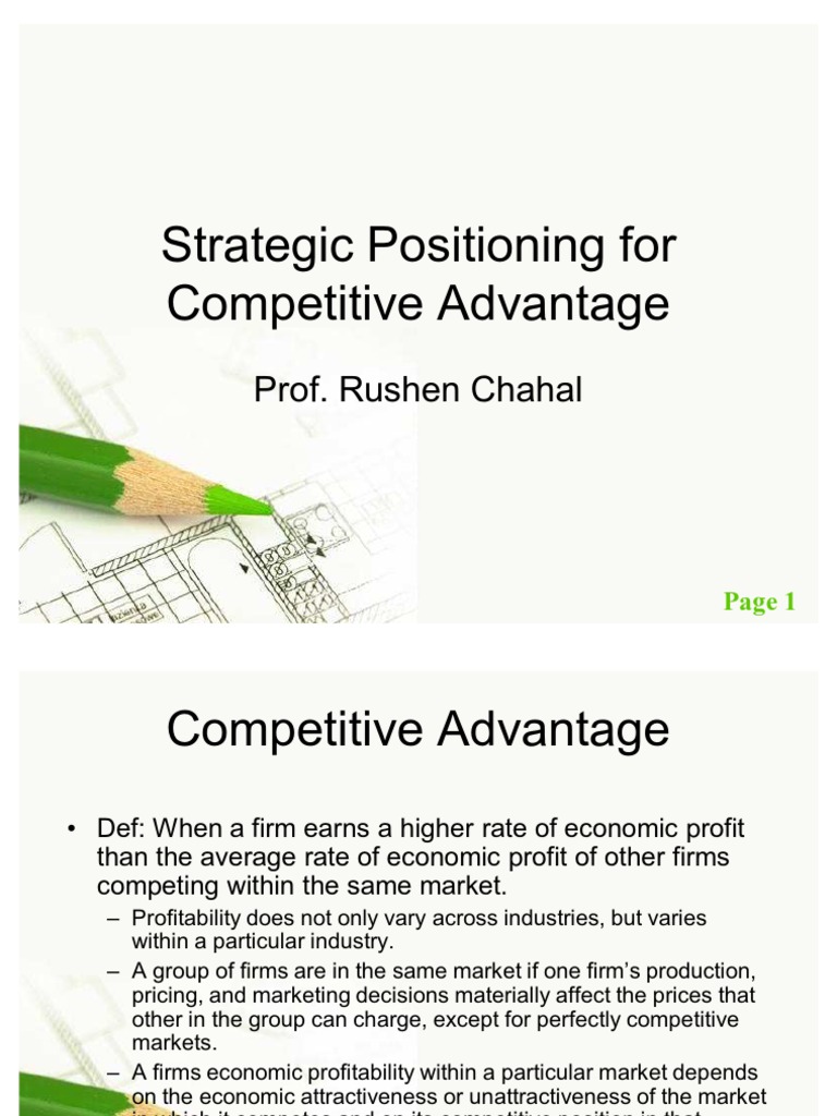 Strategic Positioning for Competitive Advantage | Economic Surplus ...