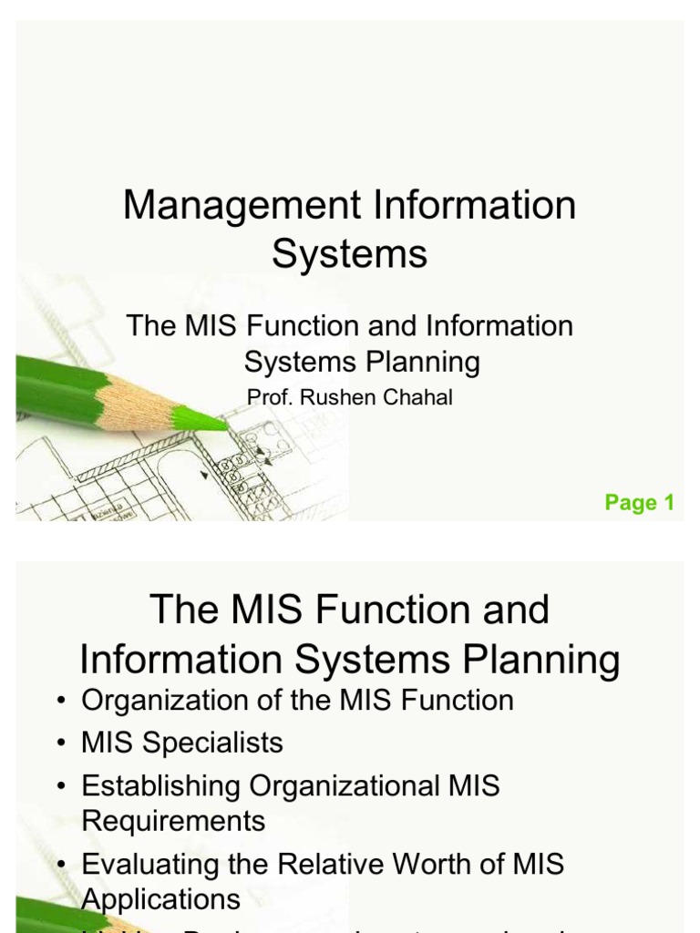 MIS - Systems Planning - Complete | PDF | Management Information System ...