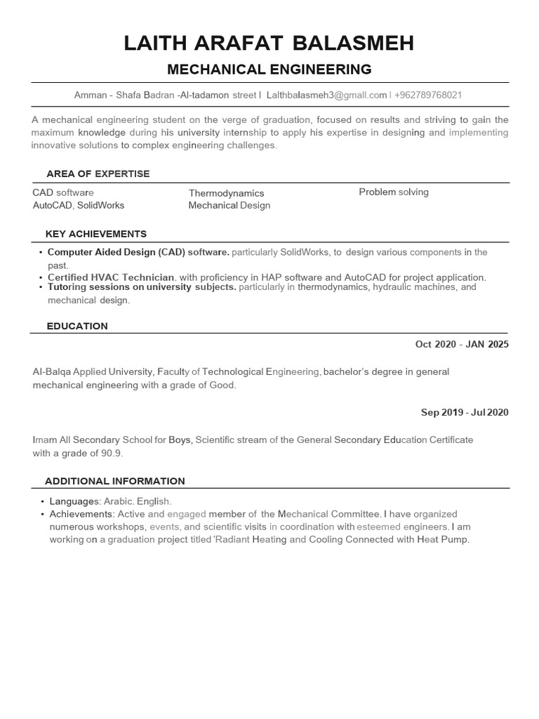 Laith Balasmeh - CV | PDF