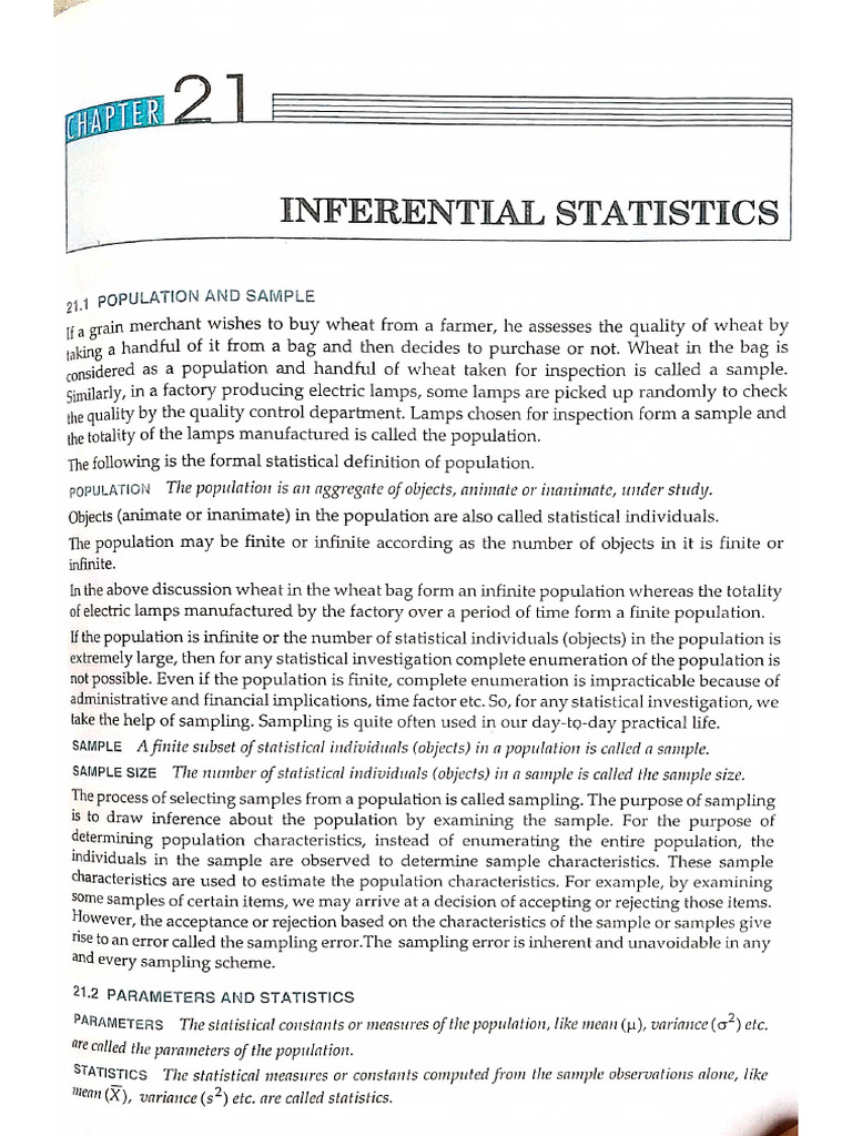 12 Class PDF, CH - Inferential Statistics | PDF