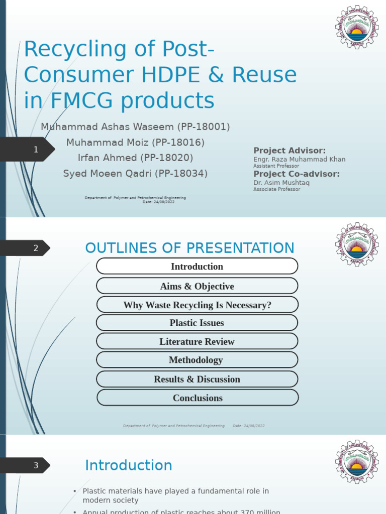 FYP Presentation Group 3 | PDF | Recycling | Plastic