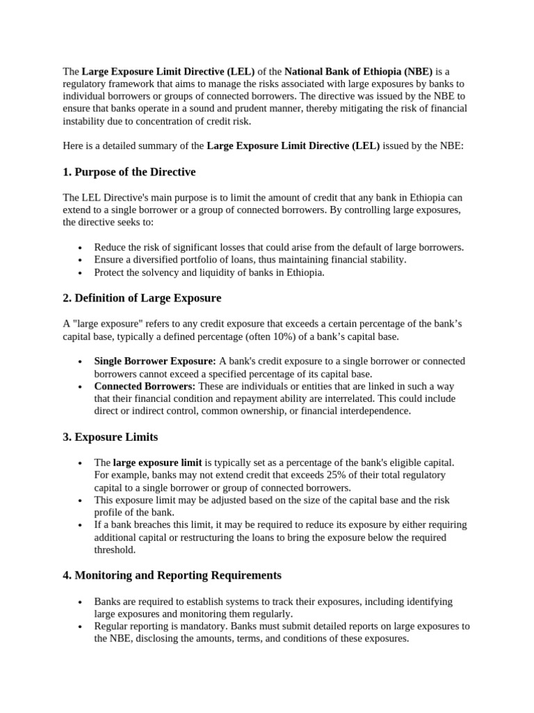 The Large Exposure Limit Directive | PDF | Banks | Credit