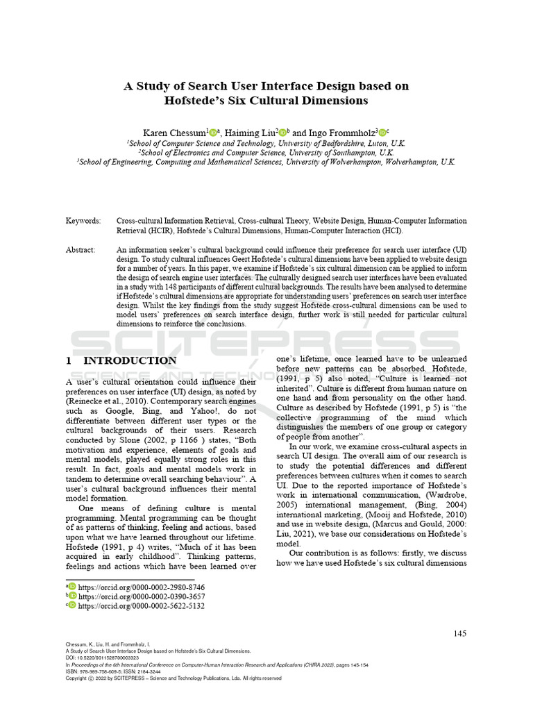 2022_A+Study+of+Search+User+Interface+Design+based+on+Hofstede's+Six+Cultural+Dimensions | PDF ...