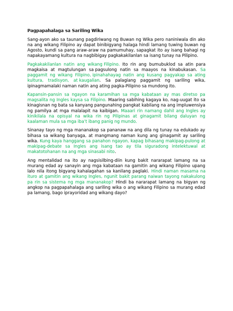 Essay Buwan NG Wika | PDF