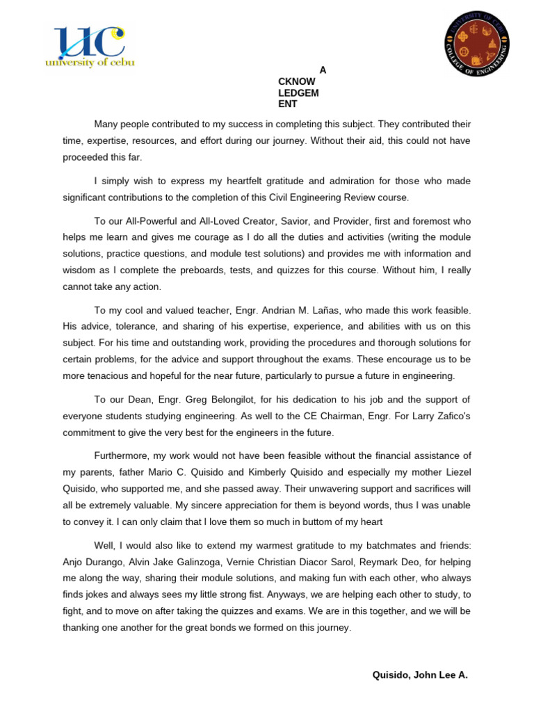 Quisido - EC 1 Compilation Final Acknowledgement | PDF