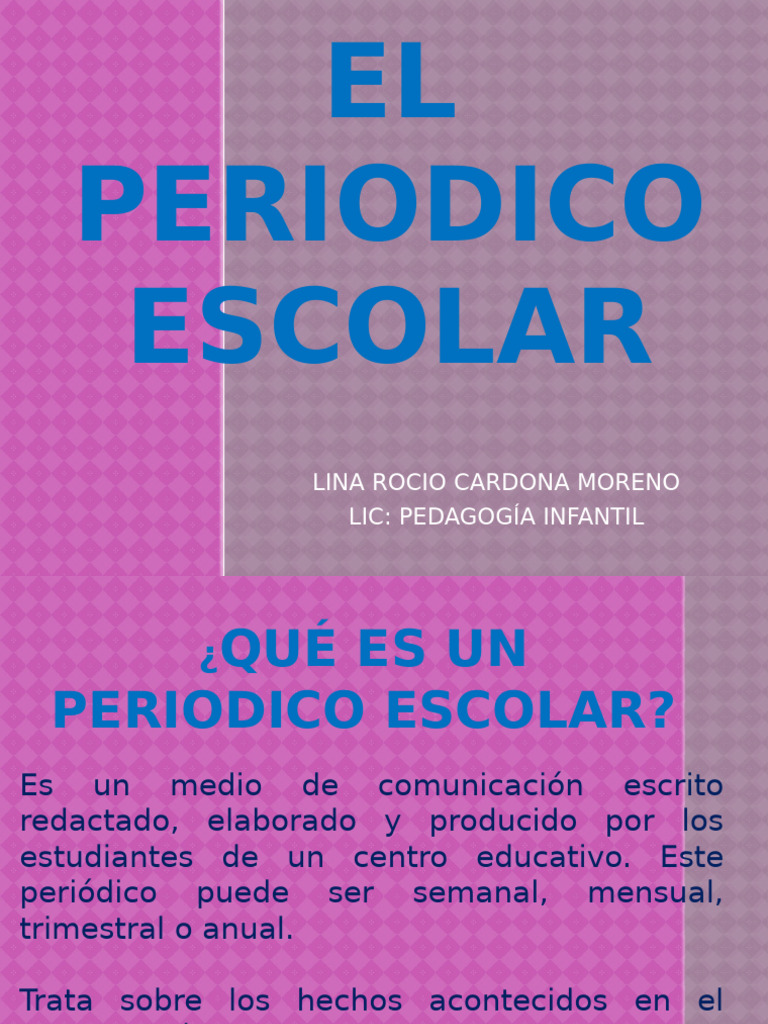 El+Periódico+Escolar | PDF | Periódicos | Diseño de página