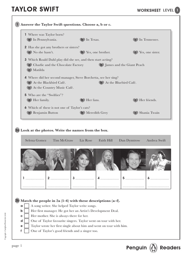 테일러워크시트 | PDF | Taylor Swift | Country Music