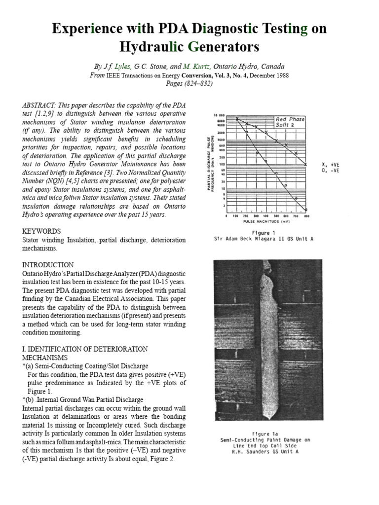 Experience With Pda Diagnostic Testing On Hydro Generators | PDF ...