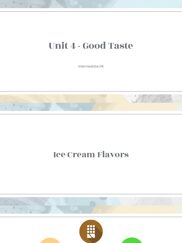 Unit 4 - Good Taste | PDF | Adjective | Adverb