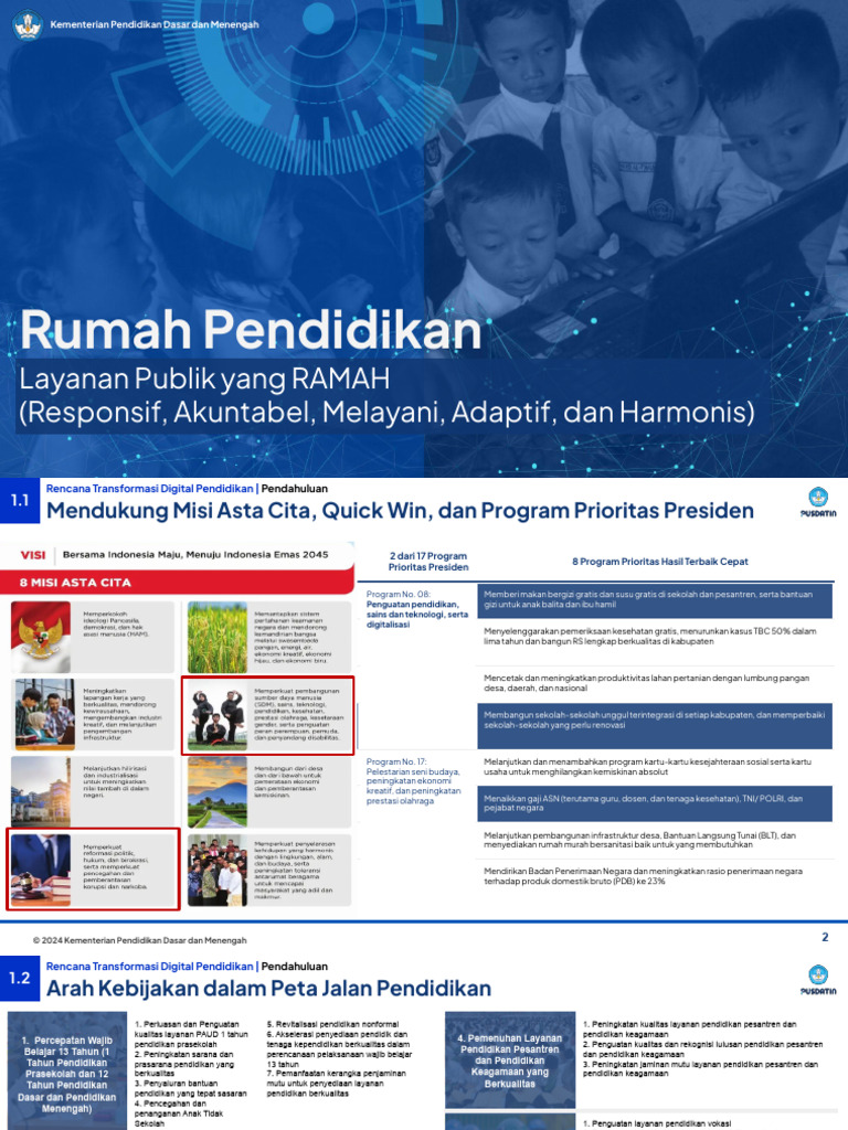 Deck Rumah Pendidikan Untuk Mendukung Program Prioritas Kemendikdasmen | PDF