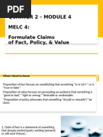 ENGLISH 10 - Q2 MODULE 4 - Formulating Claims of Fact, Policy and Value ...
