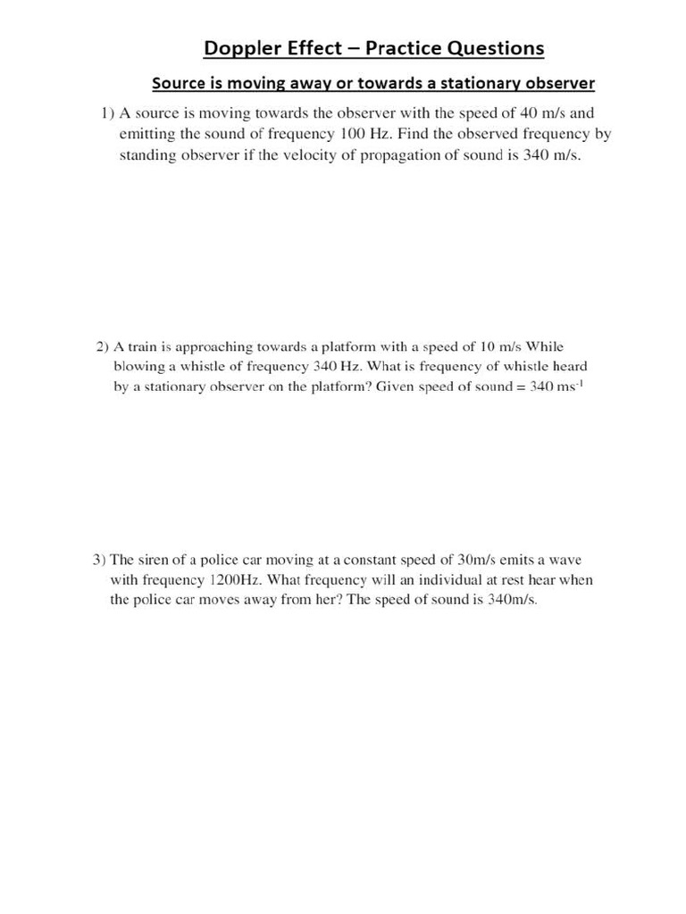 Doppler Effect questions | PDF