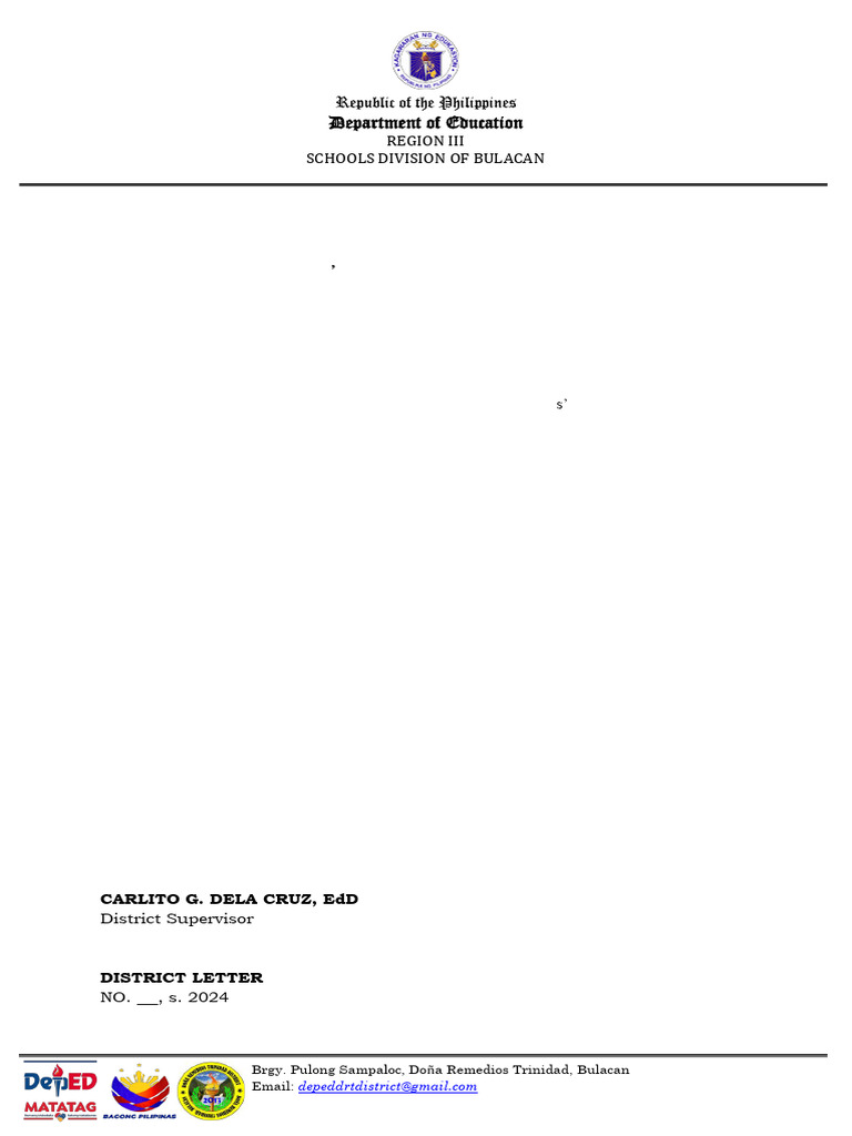District Letter No.45 s.2024. ADMIN MEETING November 11 2024 | PDF