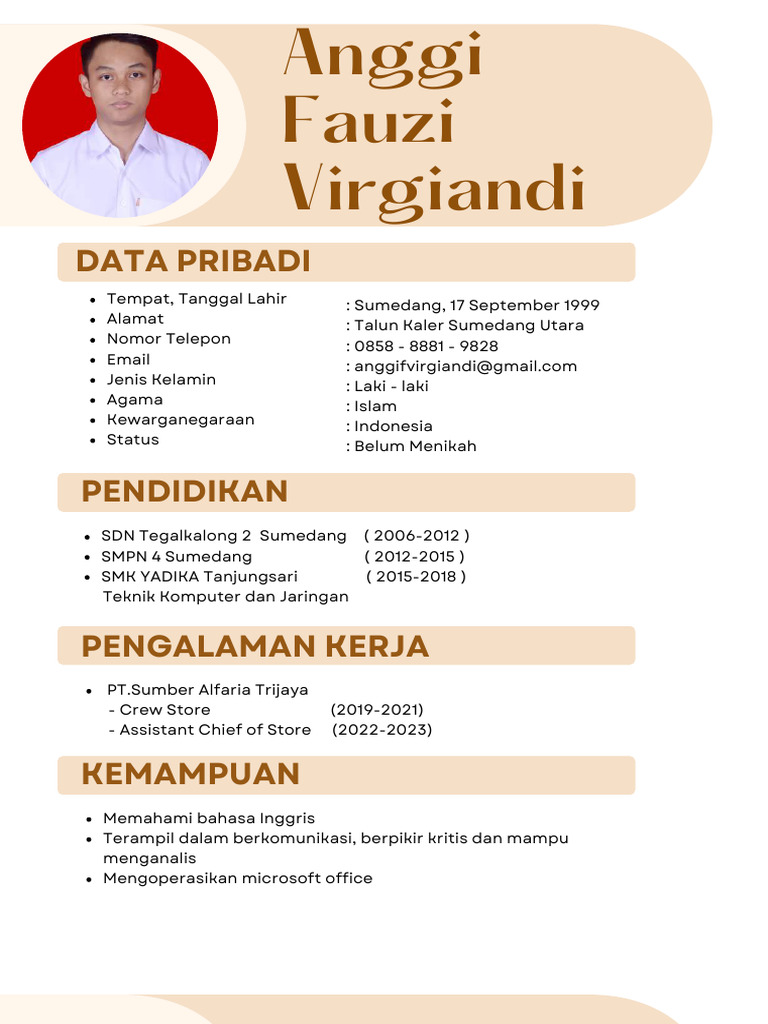 CV Anggi Fauzi V-Dikompresi | PDF