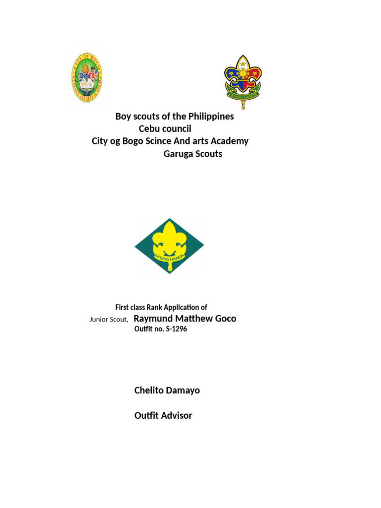 First Class Rank Application: Raymund Goco | PDF